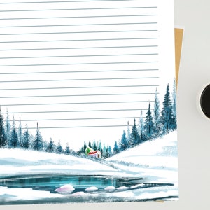 Winter Printable Writing Notepaper Stationery, Digital Letter Paper ...