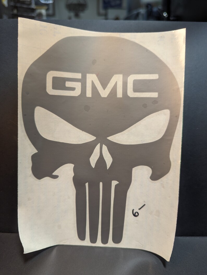GMC Punisher Skull, Vinyl Cricut Sticker - Etsy