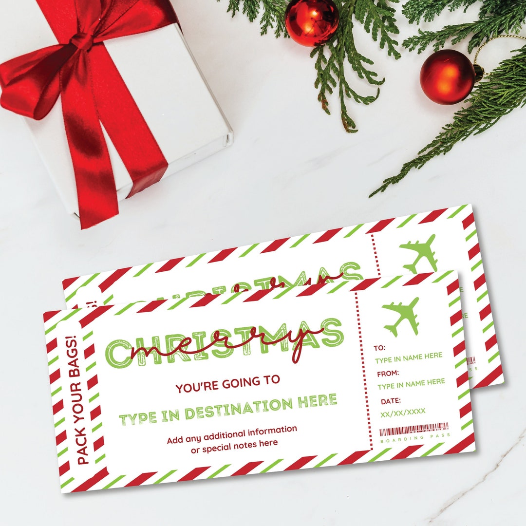 Christmas Gift TRIP Template Ticket | Edit Template | Download & Print ...
