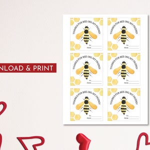 Printable Valentine Card | Bee Theme | Kid's Valentines | Thanks for ...