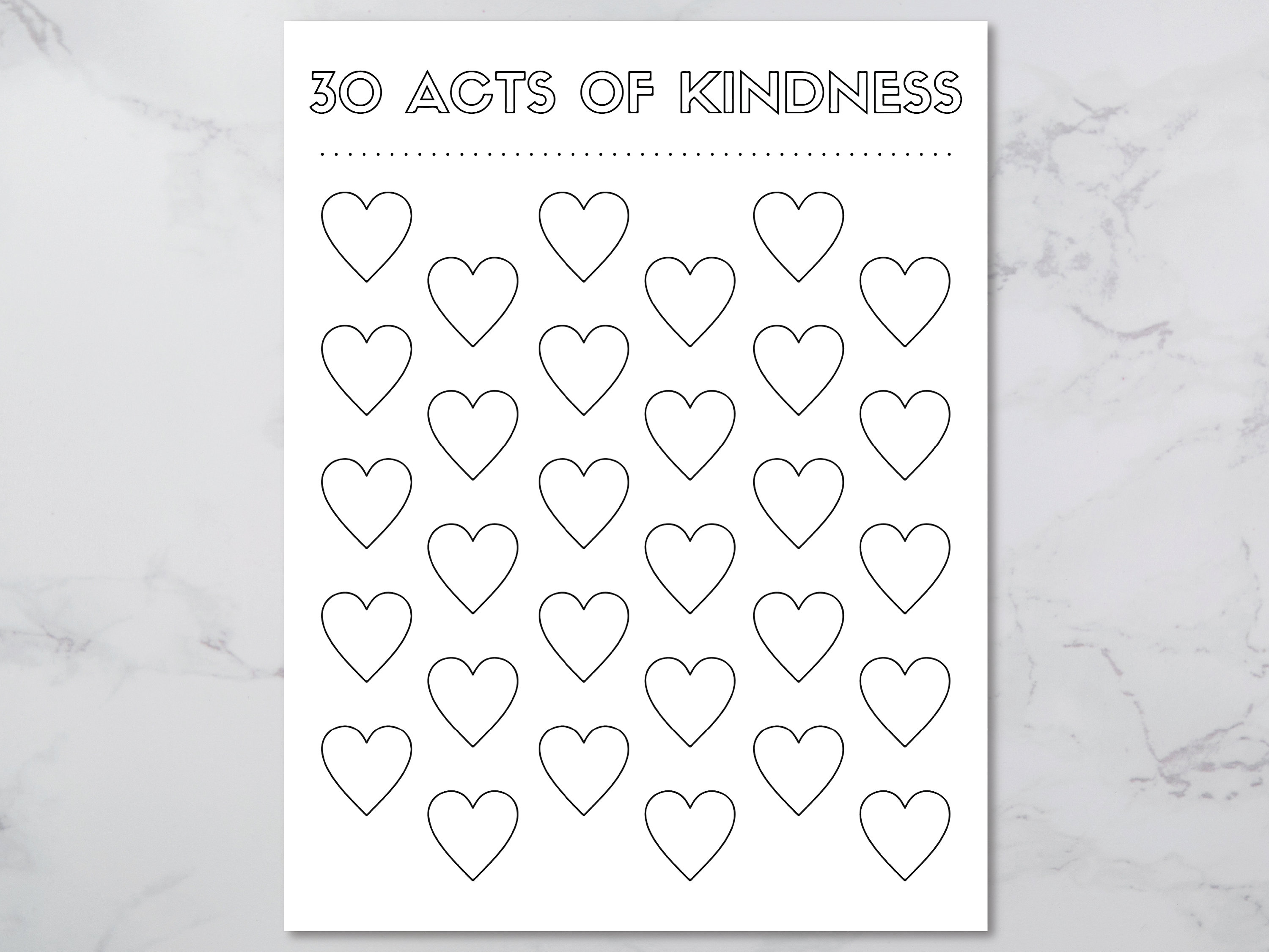 Acts of Kindness Log Printable | Kindness Tracker | Download & Print - Etsy