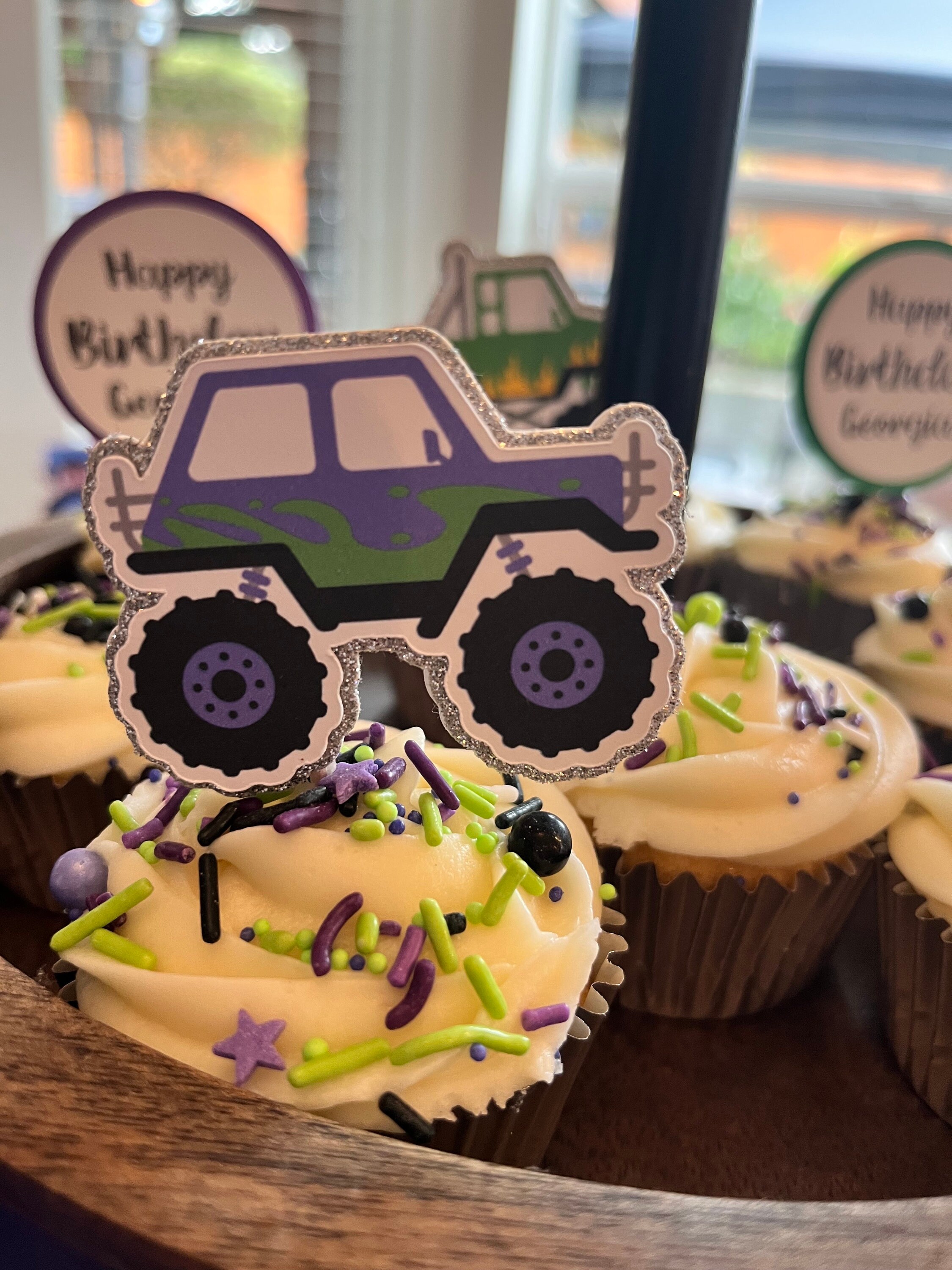 Monster Truck Birthday Party Cupcake Topper Monster Jam Birthday Boys ...