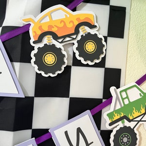 Happy Birthday Banner Monster Jam Birthday Party Sign Monster Truck ...