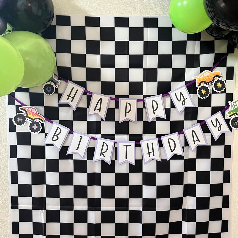Monster Jam Party Banner - Etsy