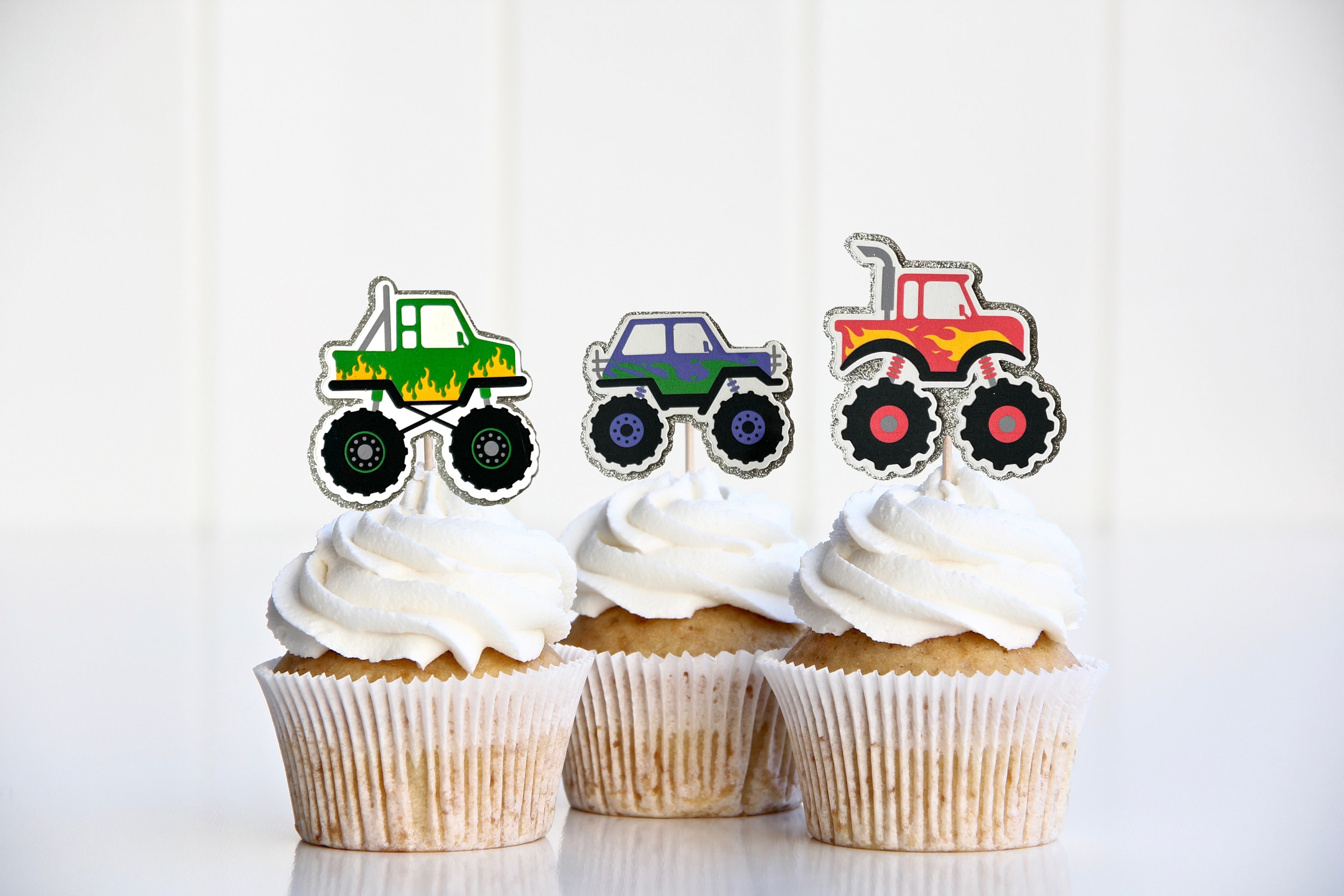 Monster Truck Birthday Party Cupcake Topper Monster Jam Birthday Boys ...