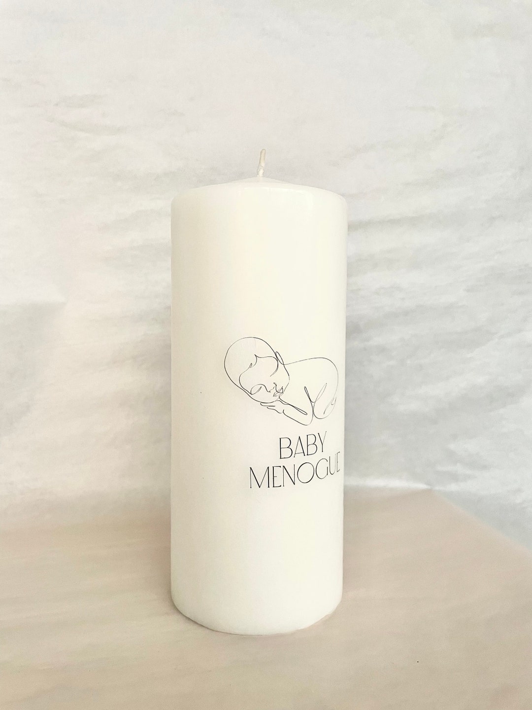 Welcome Baby Pillar Candle - Etsy