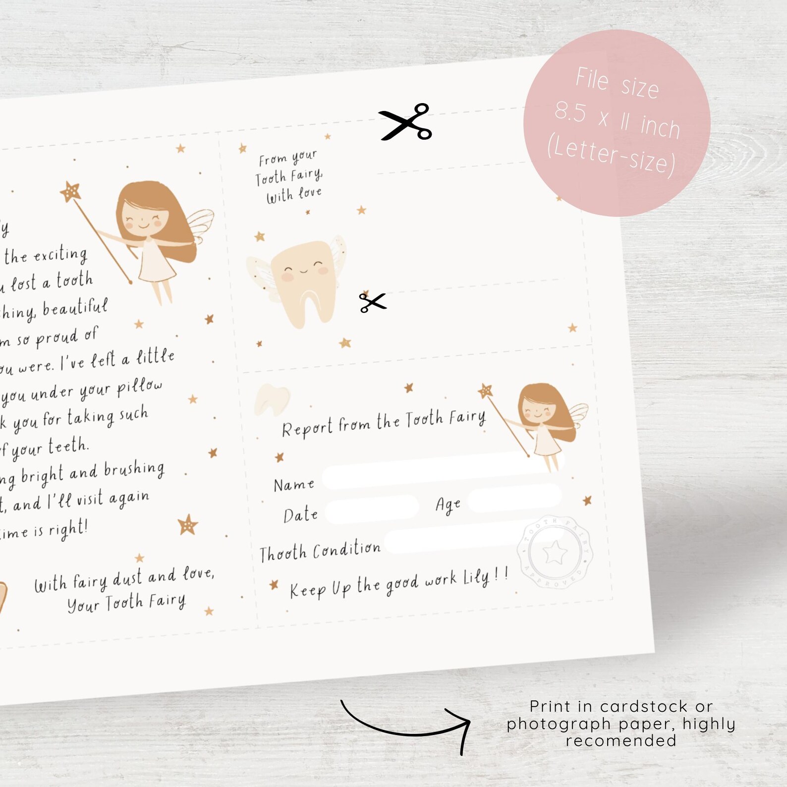 Tooth Fairy Letter and Tooth Fairy Report, Tooth Fairy Visit ...