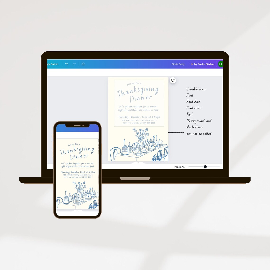 Thanksgiving Dinner Invitation Thanksgiving Invite Thanksgiving Groovy ...