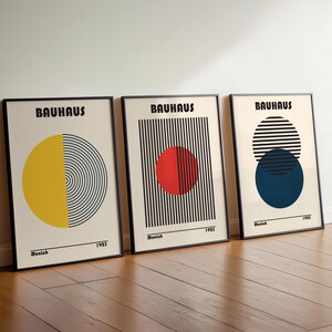 Bauhaus Poster Set of 3, Retro Bauhaus Art, Bauhaus Style Poster, Set ...