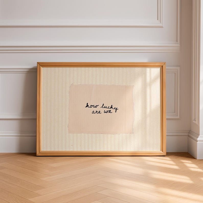 Impressão "Que Sorte a Nossa!", Arte de Parede Minimalista com Citação ...