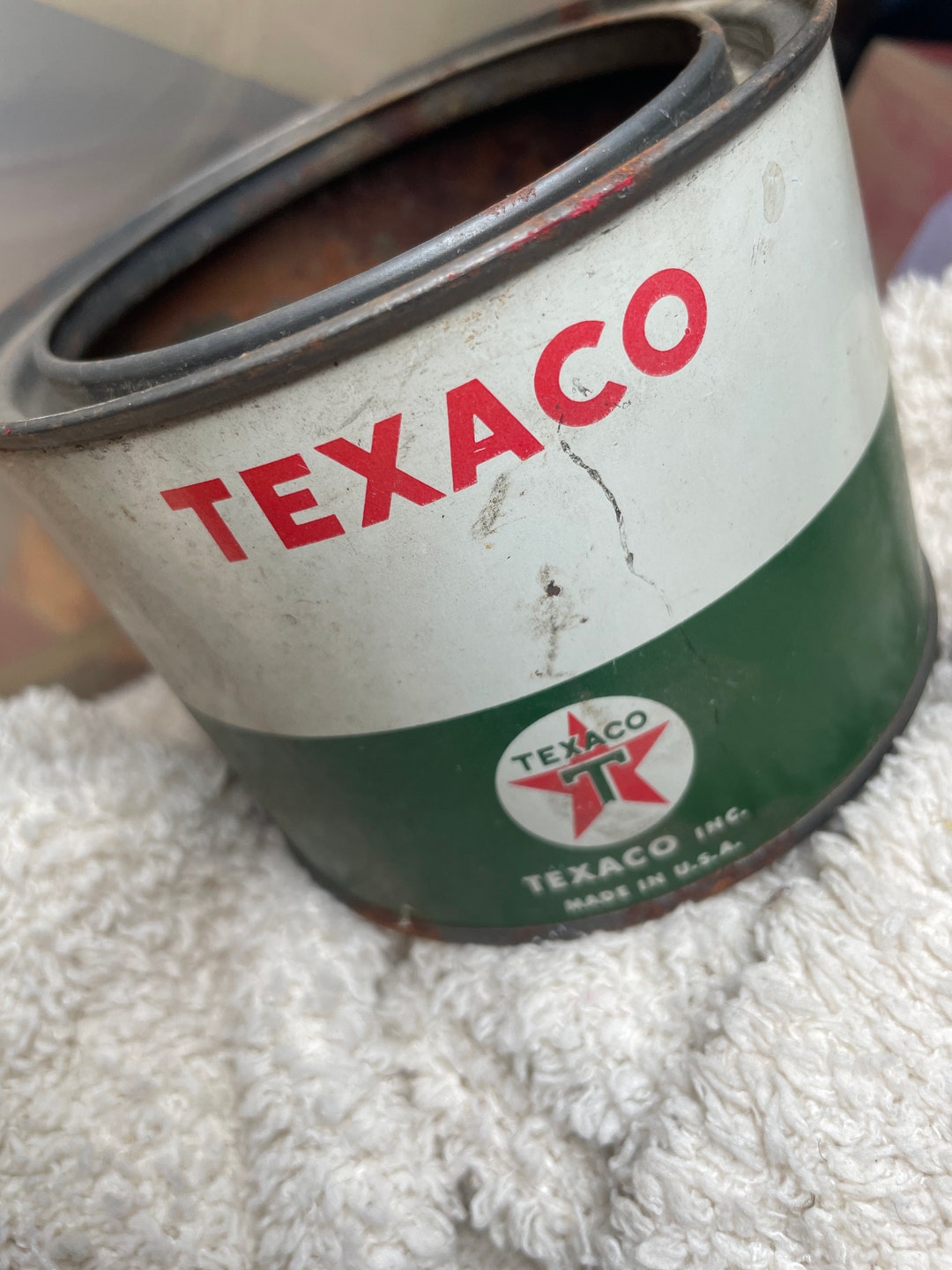 The Texas Company Vintage TEXACO Gas Station 5 Pound Tin Can(empty) - Etsy