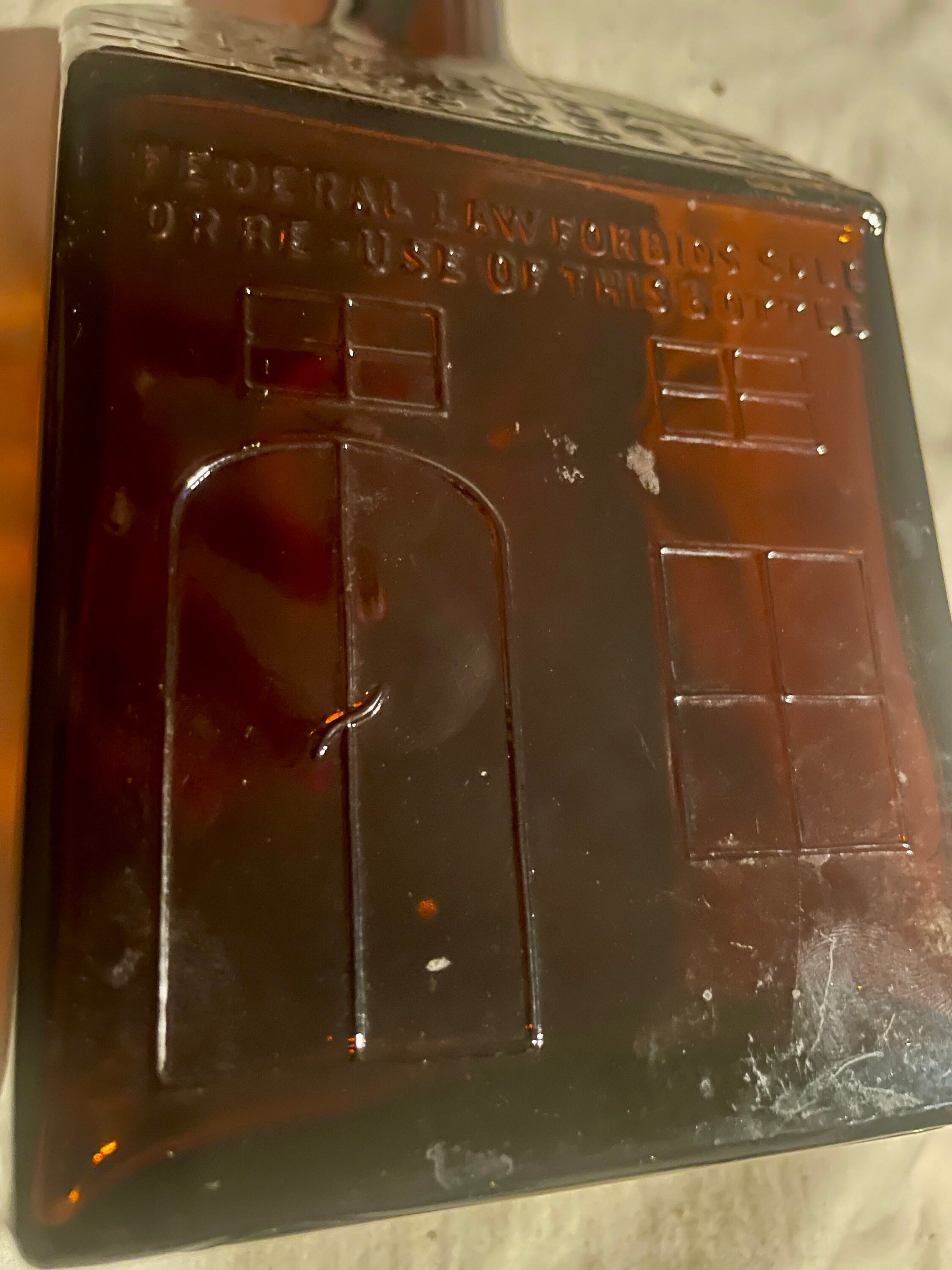 E.G Booz’s Old Cabin Whiskey Bottle Purple Amethyst Glass 8" 1840 ...