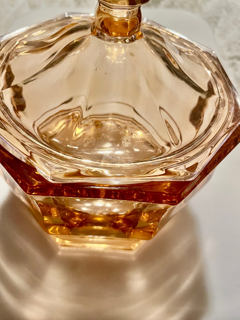 Indiana Glass Concord Pink Octagon Candy Dish Lid 1930’s Depression Glass - Etsy