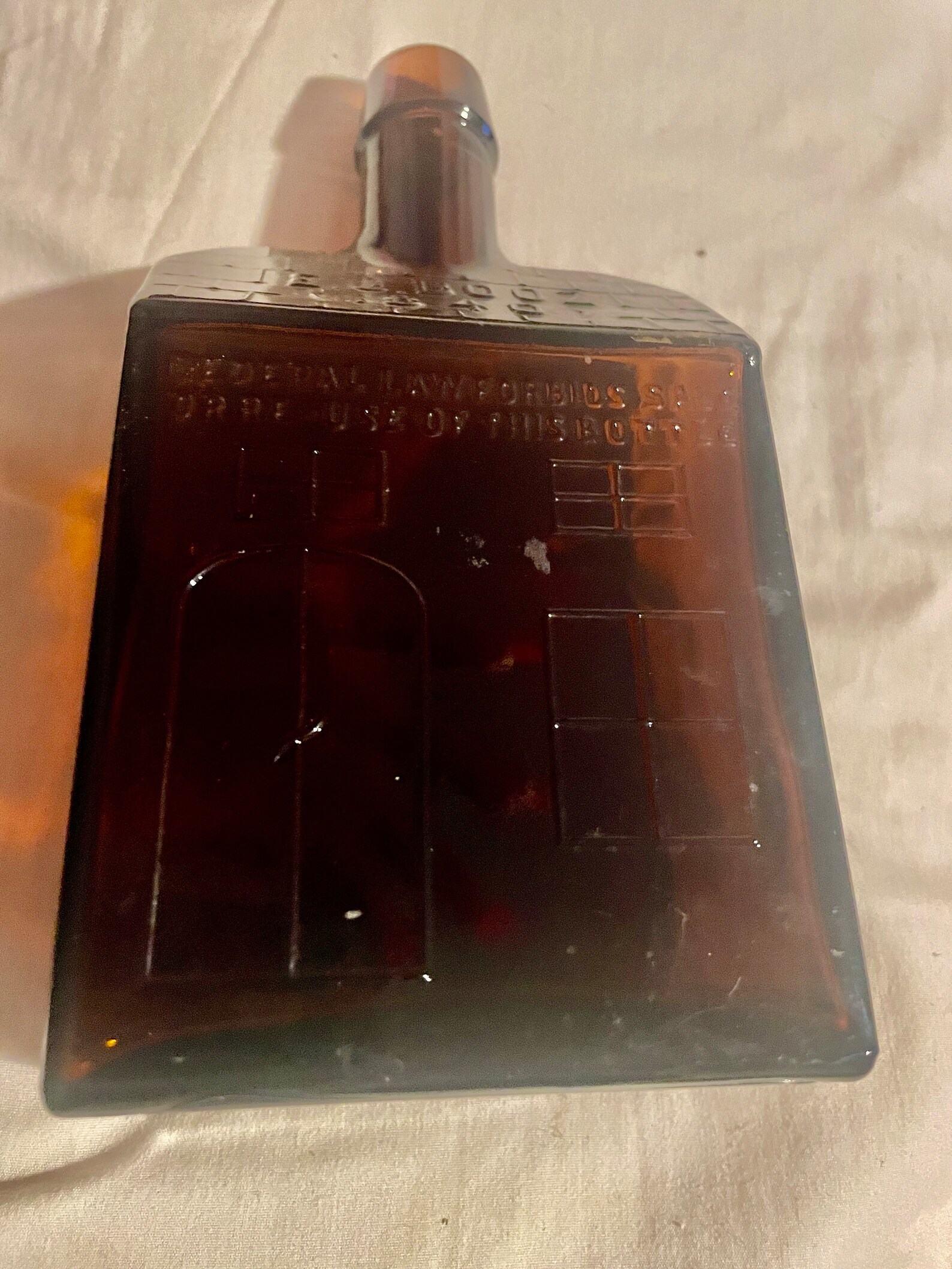 E.G Booz’s Old Cabin Whiskey Bottle Purple Amethyst Glass 8" 1840 ...