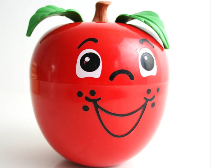 Vintage FISHER PRICE Happy APPLE Original Toy Short Stem Red Chime 1972 ...
