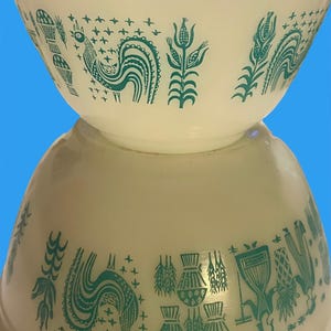 Vintage Pyrex Butterprint 401 Bowl Amish Butterprint Turquoise Pyrex ...