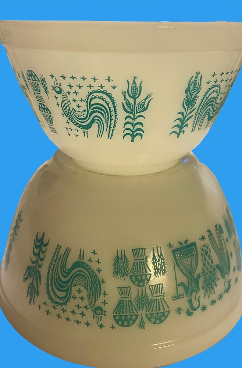 Vintage Pyrex Butterprint 401 Bowl Amish Butterprint Turquoise Pyrex ...