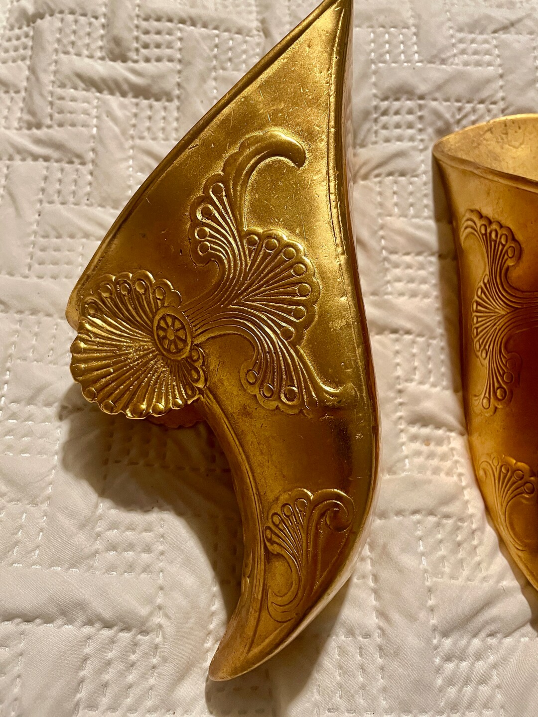 Pair of 19th Century Conquistador Ornate Golden Brass Heavy Shoes - Etsy
