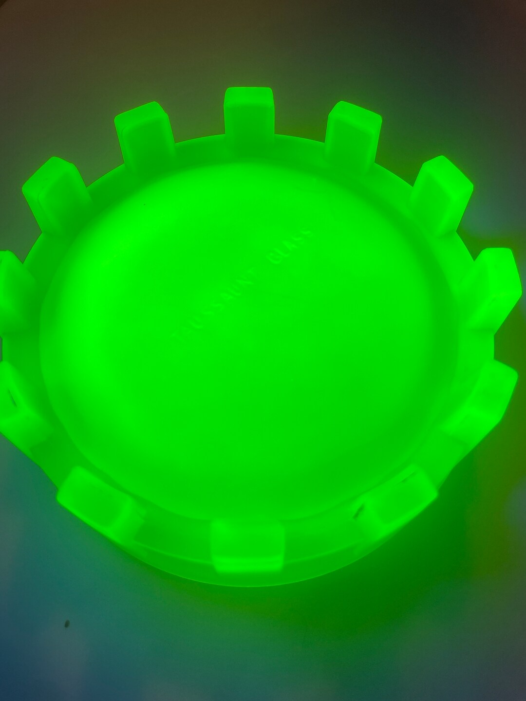 Uranium Taussant Glass SATIN POWDER JAR Bottom Circa 1930 - Etsy