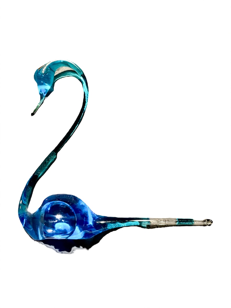 Blown Glass Swan Filled With Colored Water Barometer - Etsy