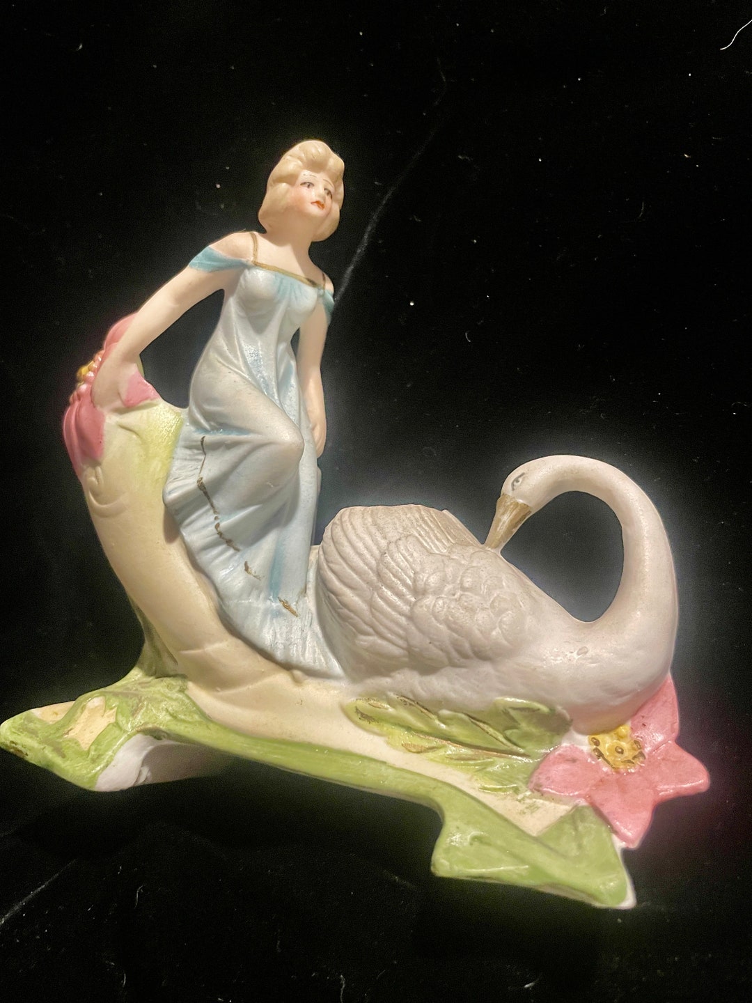 Antique German Bisque Porcelain Figurine Victorian Art Nouveau Spill ...