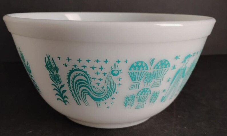 Vintage Pyrex Butterprint 401 Bowl Amish Butterprint Turquoise Pyrex ...