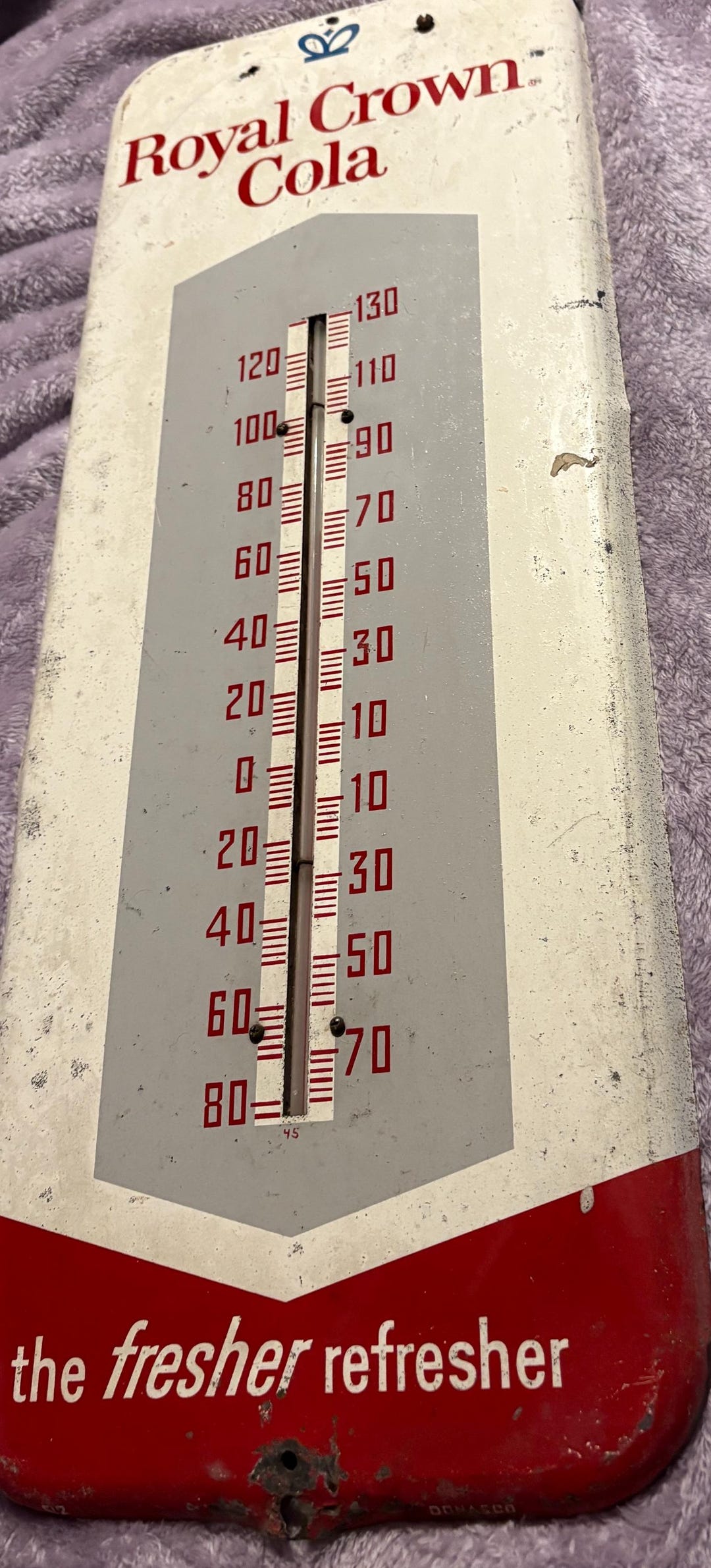 Royal Crown Cola THERMOMETER PORCELAIN, Metal, Temperature Sign ...
