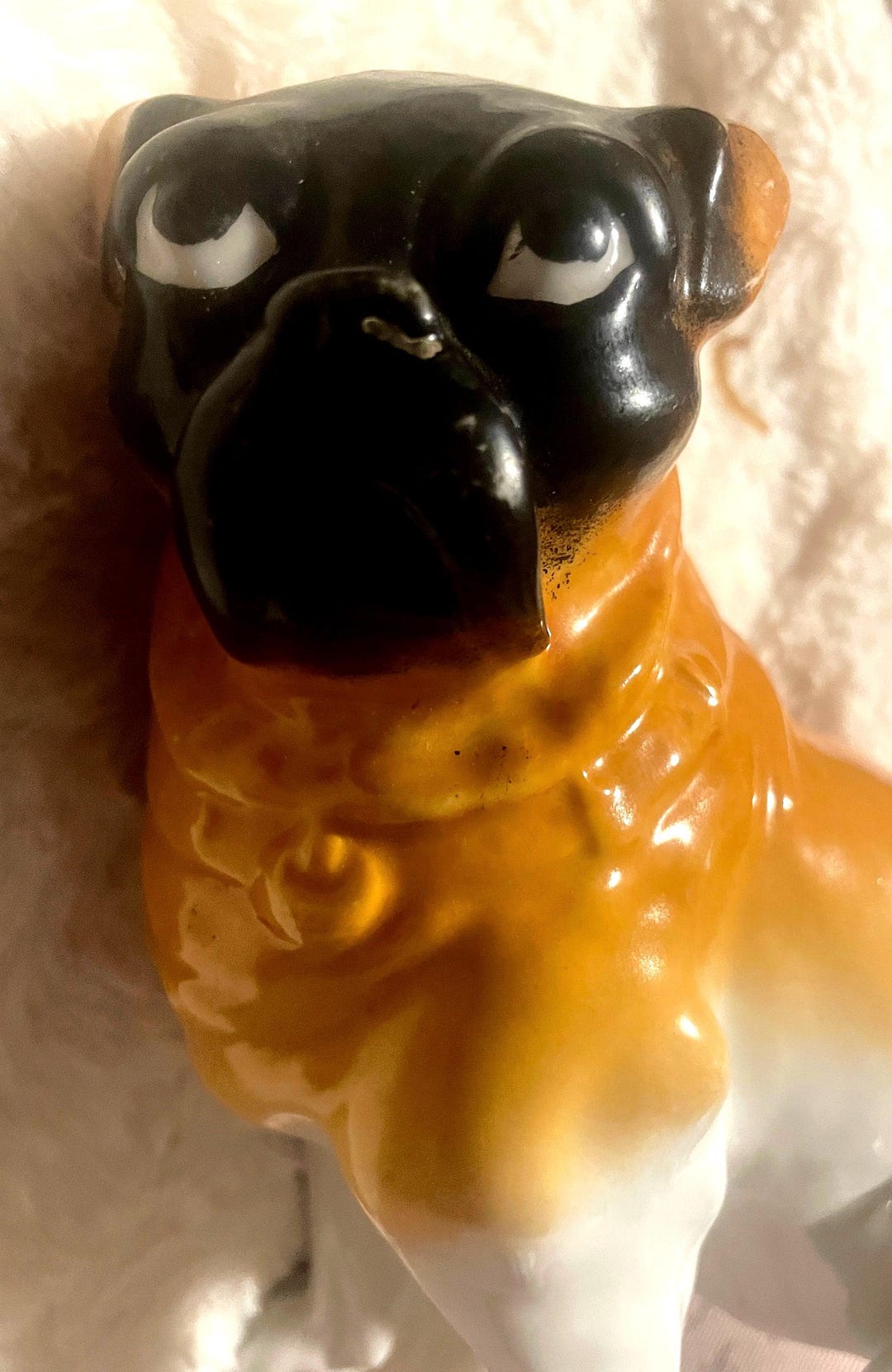 Monkey Face Antique PUG DOG FIGURINE Hand Painted Porcelain - Etsy