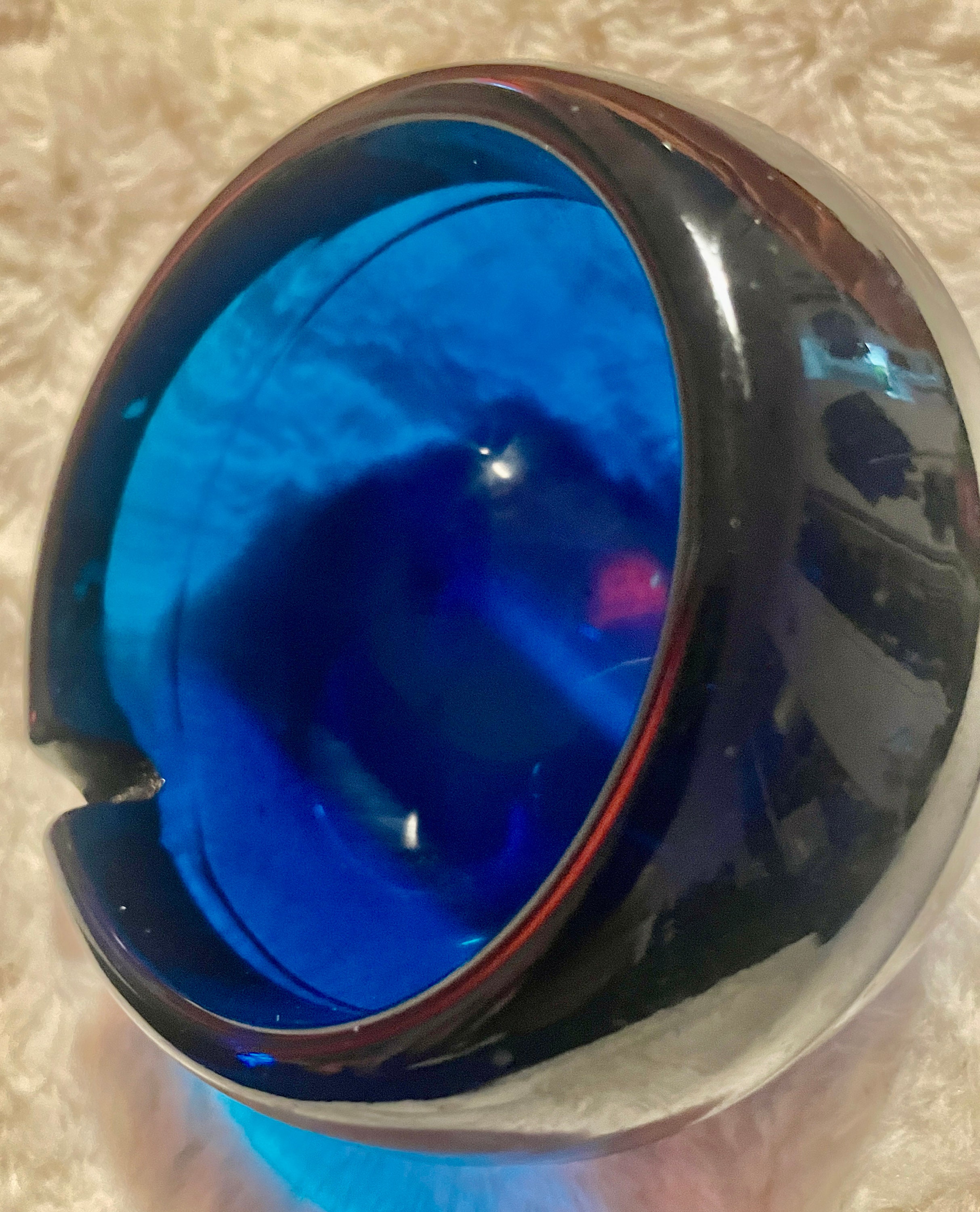 9 MCM VIKING GLASS Vintage Mid Century Modern Orb Ball Ashtray Cobalt Blue 4.5” - Etsy