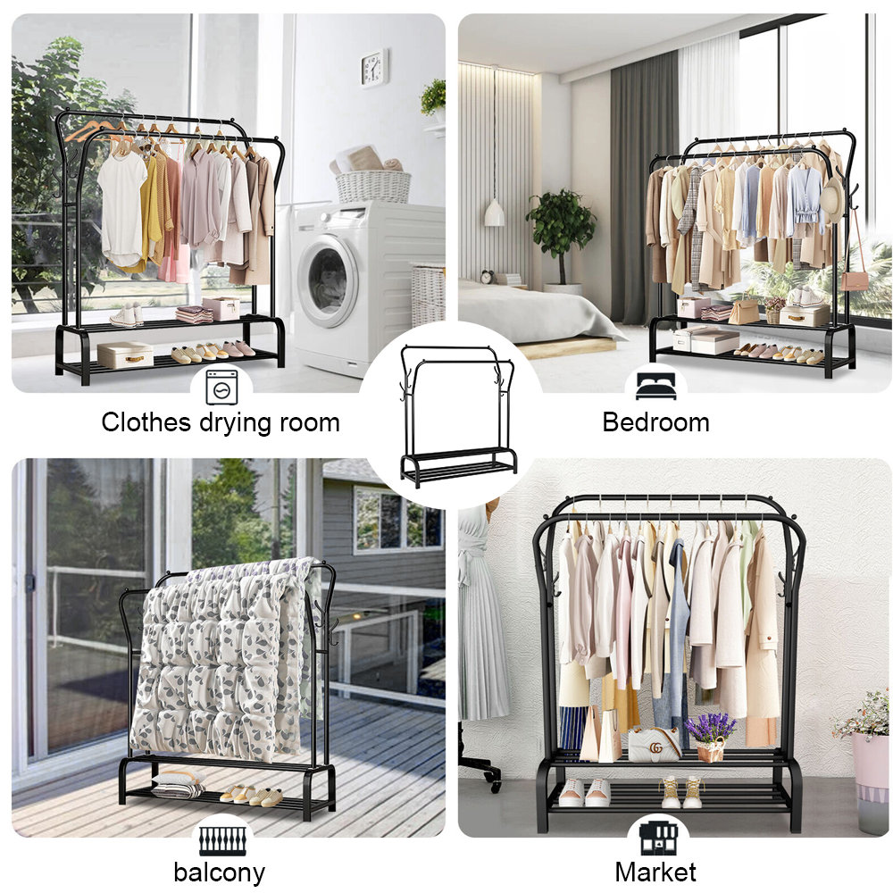 Heavy Duty Double Clothes Rail Hanging Rack Garment Display - Etsy
