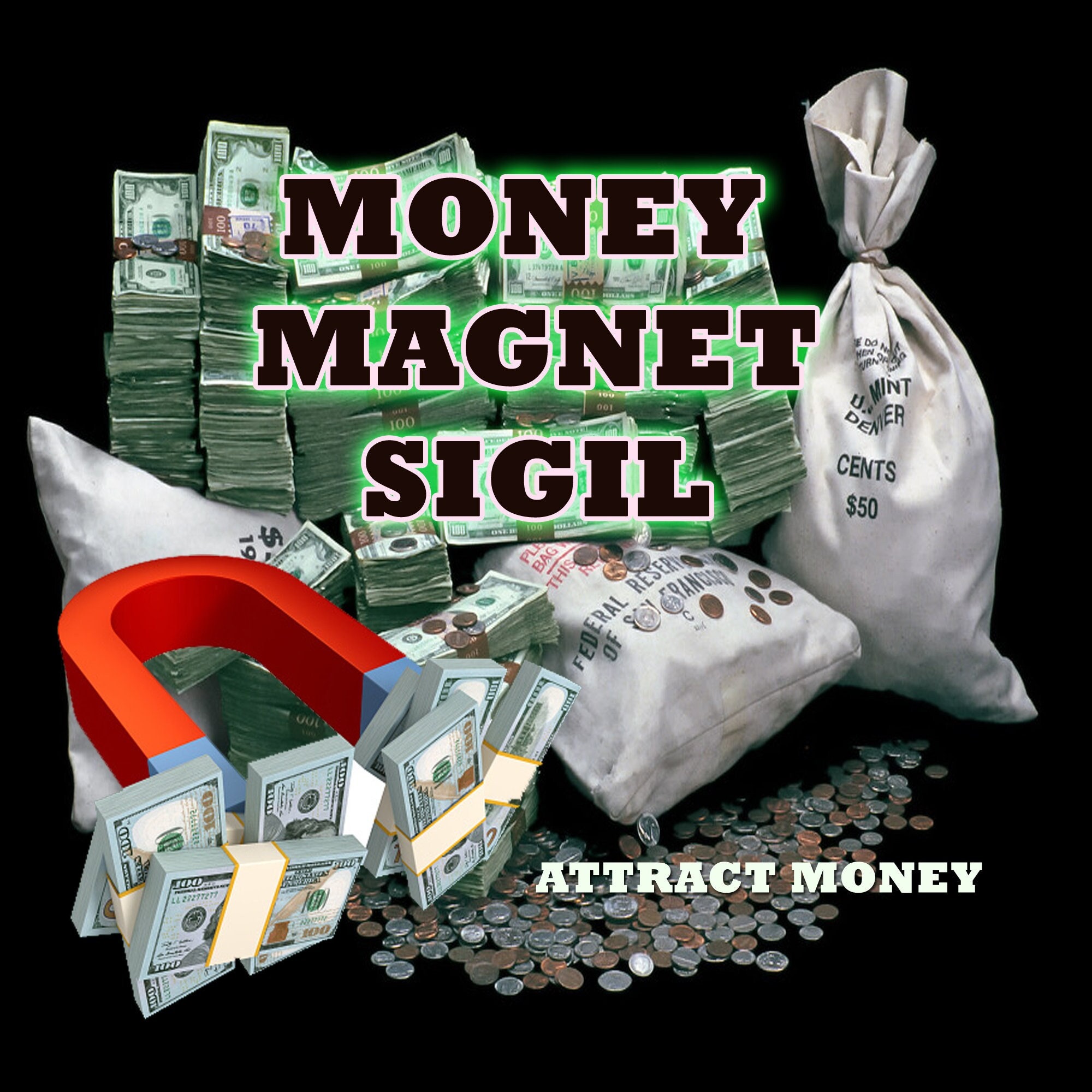 Money Magnet Sigil Attract Money Manifest Money Money - Etsy