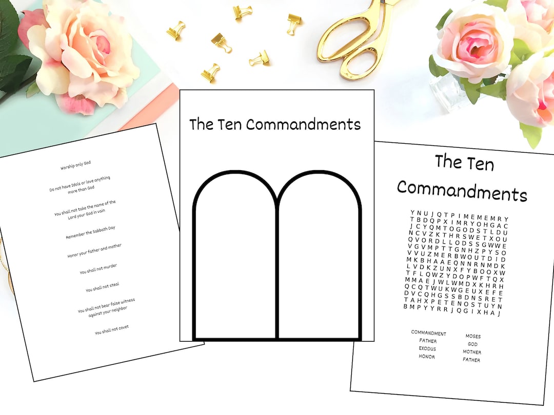 Ten Commandments Activity Pages - Etsy