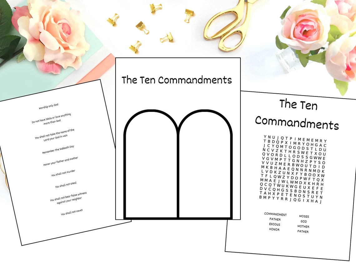 Ten Commandments Activity Pages - Etsy