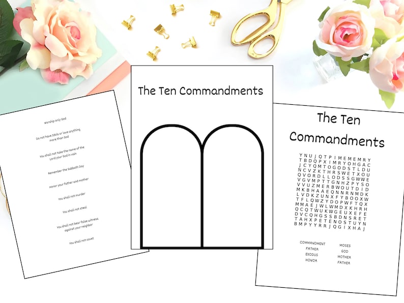 Ten Commandments Activity Pages - Etsy