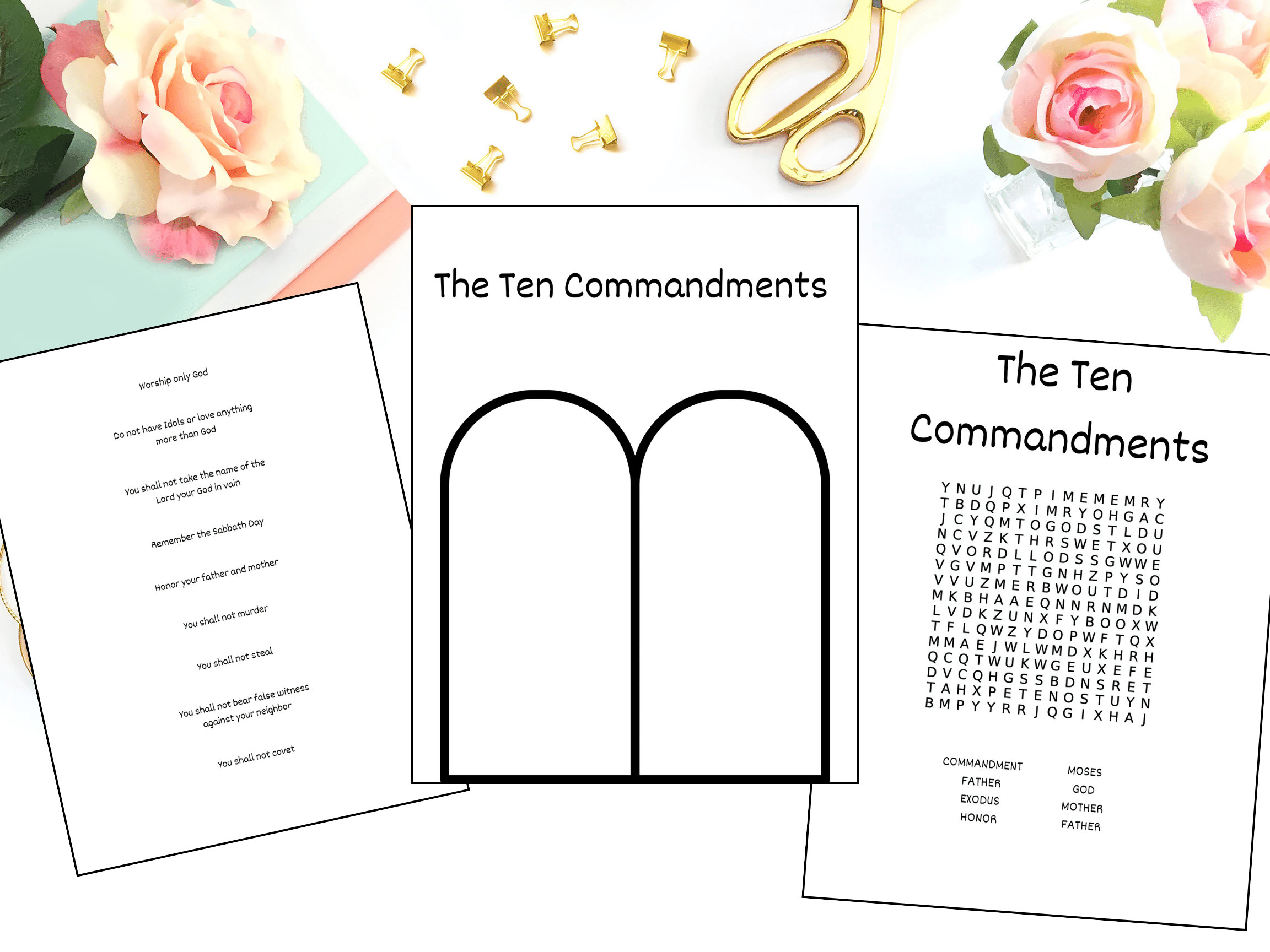 Ten Commandments Activity Pages - Etsy