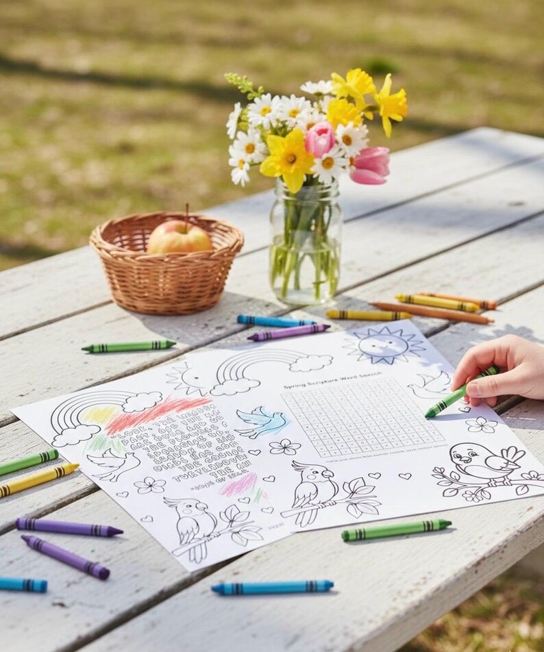 Spring Bible Verse Coloring Page & Word Search | Song of Solomon 2 ...