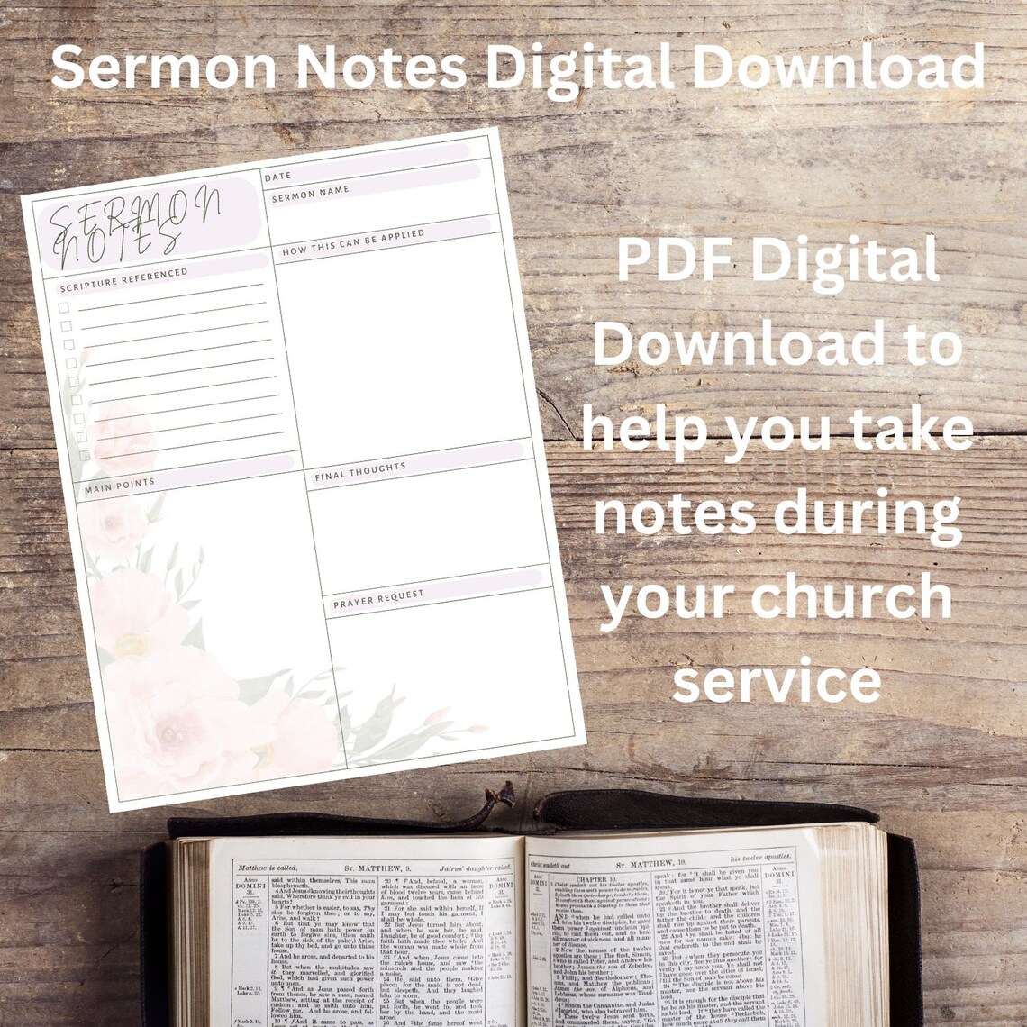 Church Notes PDF - Etsy