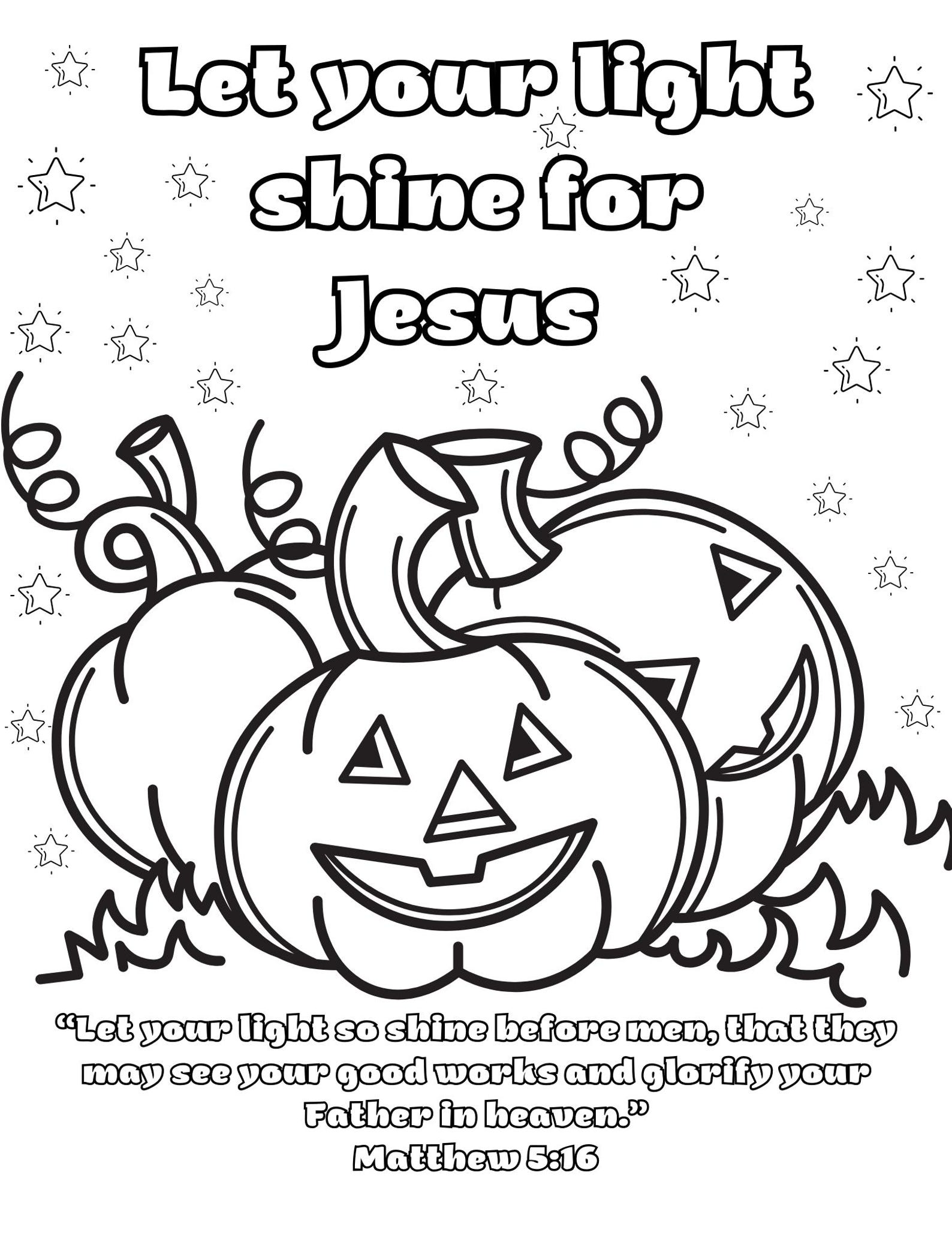 Let Your Light Shine for Jesus Pumpkin Lesson and Activity - Etsy