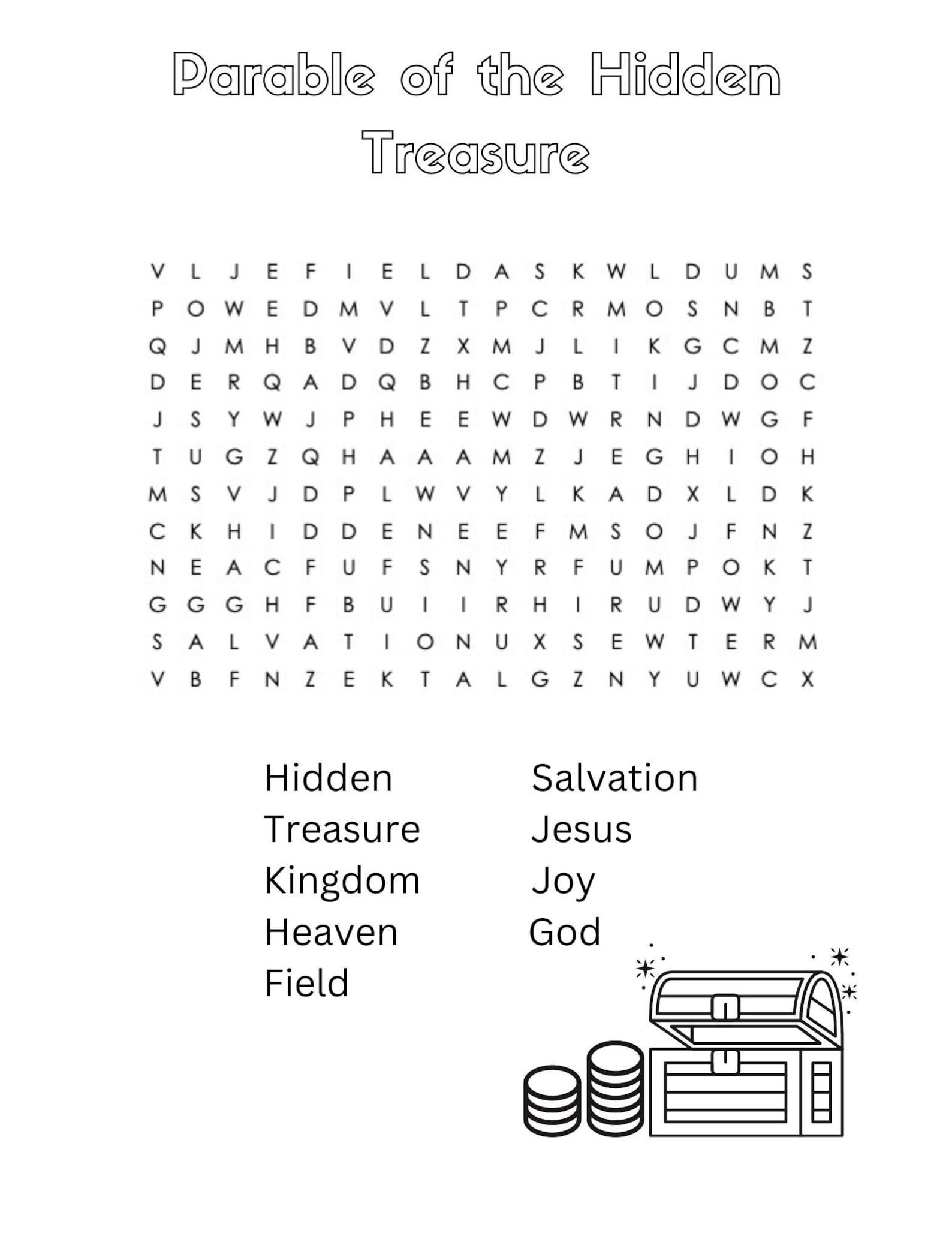 Parable of the Hidden Treasure Sunday School Lesson - Etsy