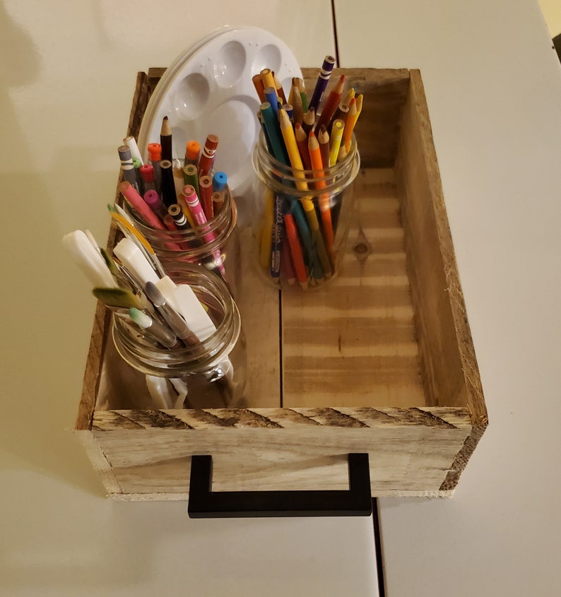 Rustic Wooden Storage Tray With Handles, Reclaimed Wood, Ottoman Tray ...