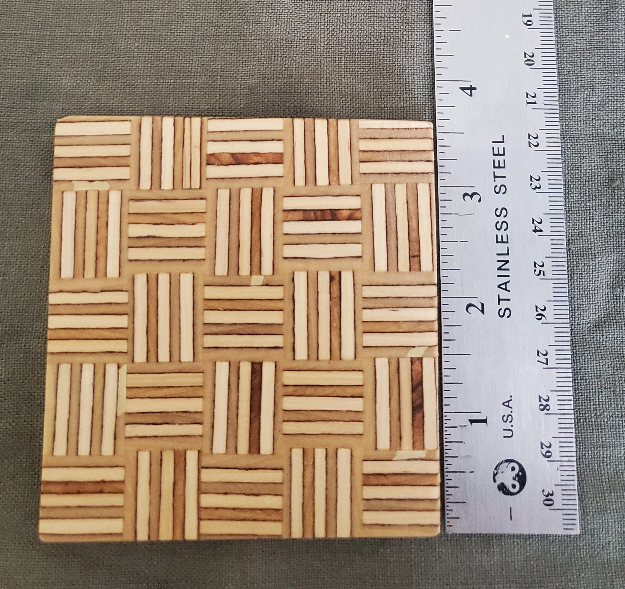 Patterned Plywood Coaster Set set of Four Wooden Coaster Set - Etsy