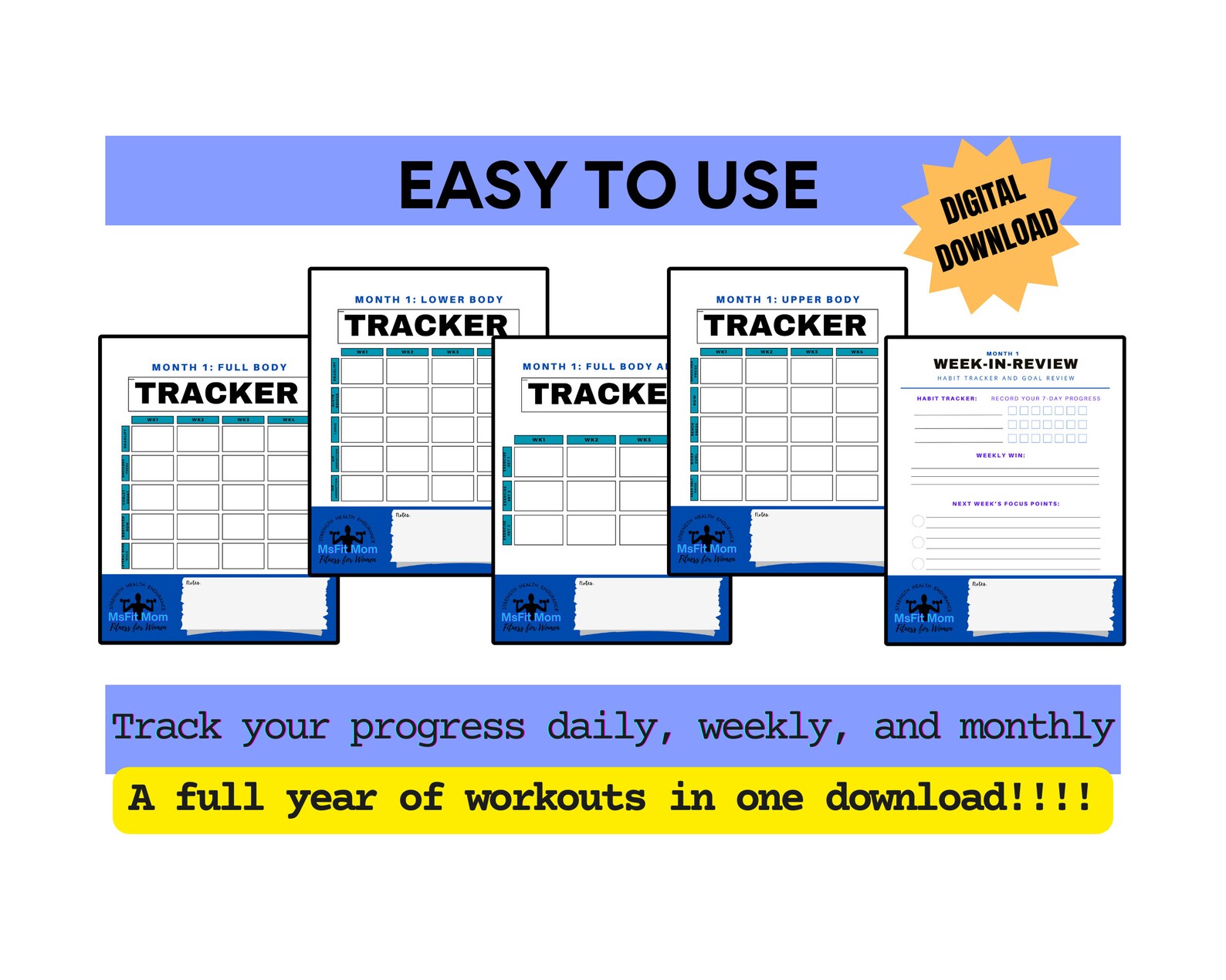 Gym Strength Training Program - Etsy