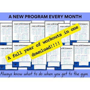 Gym Strength Training Program - Etsy