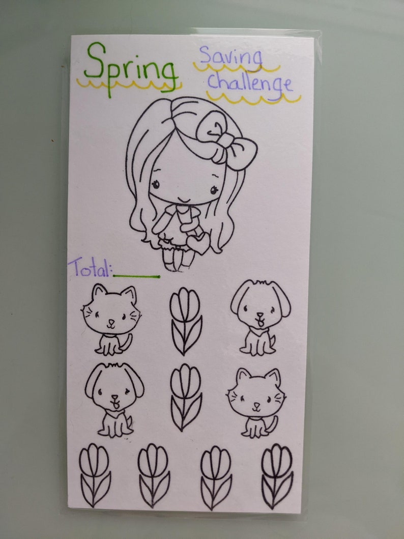 Spring Saving Challenge Laminated - Etsy