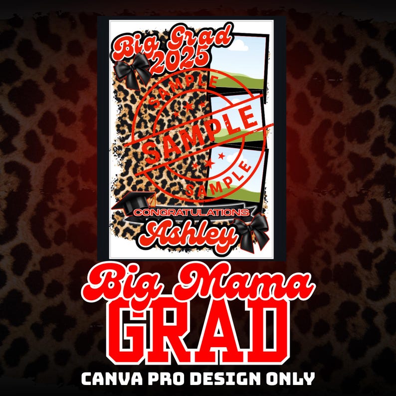 Big Grad Big Mama Graduation Canva Template - Etsy