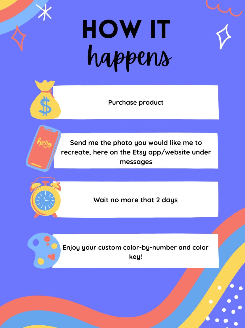 Custom Color-by-number Coloring Art - Etsy