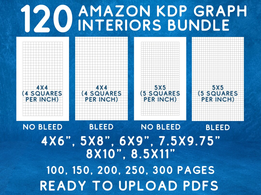 120 Graph Paper Amazon KDP Interiors Bundle, Kdp Notebook Interiors ...