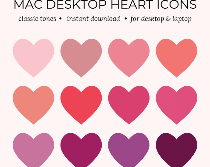 Desktop Icons for Mac Desktop and Laptop Wallpaper, Red Heart Icons ...