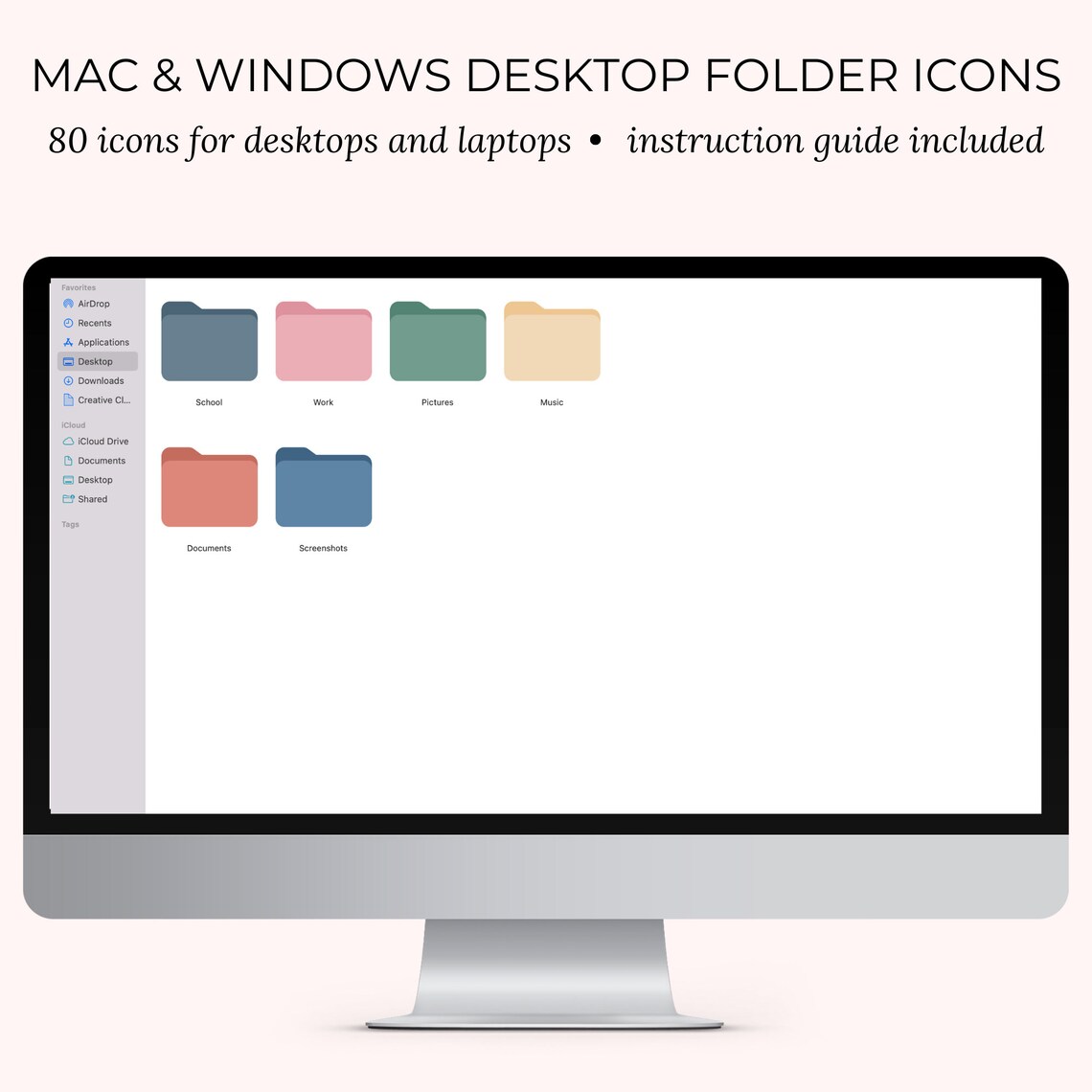 Computer Folder Icons for Mac and Windows Desktop and Laptop, Sage ...