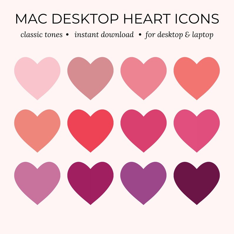 Desktop Icons for Mac Desktop and Laptop Wallpaper Red Heart - Etsy